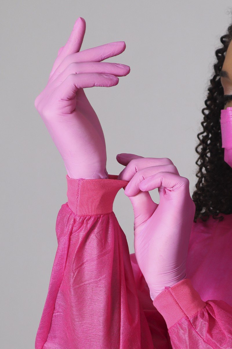 Luva de Látex para Procedimento Pink Unigloves com 100 unidades